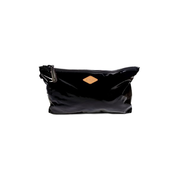 MZ Wallace | Bags | Mz Wallace Bag Large Black Lacquer Nylon Zip Pouch Clutch Excellent | Poshmark